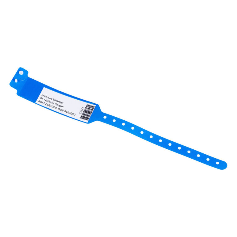 Adult wristband with adhesive label protector - Belpro